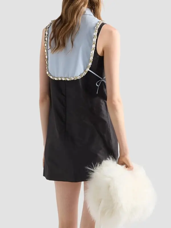 Prada Embroidered Poplin Tie Vest