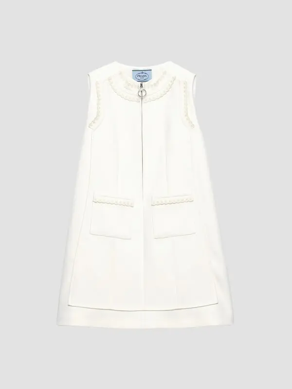 Prada Embroidered Natté Fabric Mini Dress
