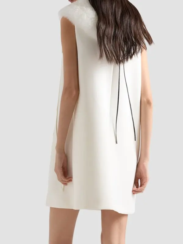 Prada Embroidered Natté Fabric Mini Dress