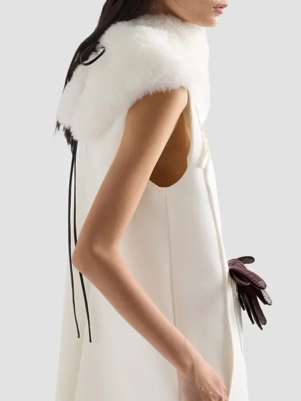 Prada Embroidered Natté Fabric Mini Dress