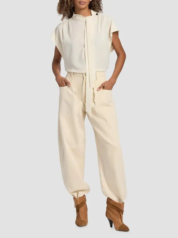Isabel Marant Étoile Selene Scarf Woven Top - Ecru