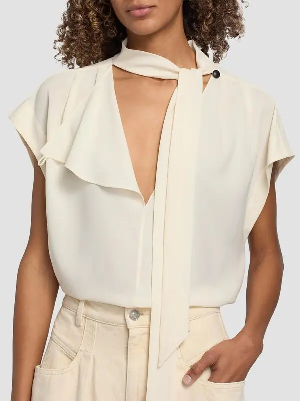 Isabel Marant Étoile Selene Scarf Woven Top - Ecru