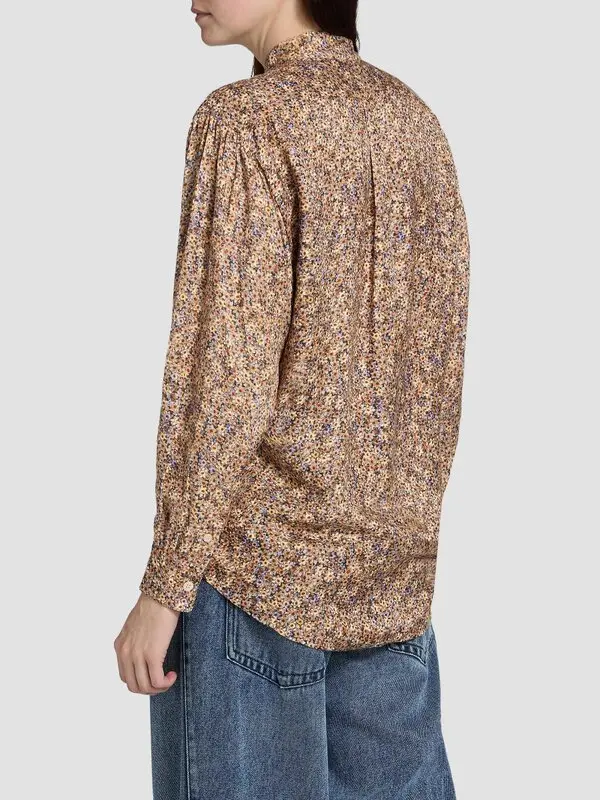 Isabel Marant Étoile Harlow Floral Silk-blend Shirt - Ochre