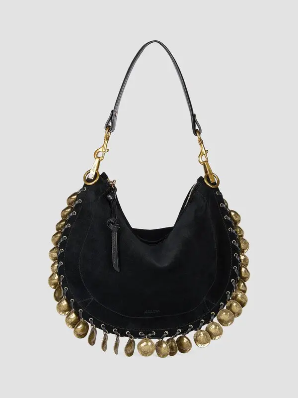 Isabel Marant Étoile Oskan Soft Suede Zip Shoulder Bag - Black