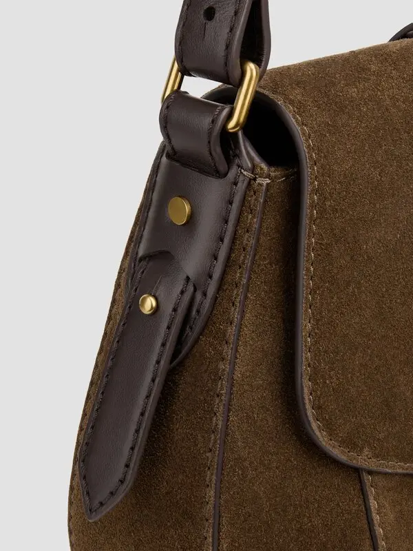 Isabel Marant Étoile Altay Small Suede & Leather Saddle Bag - Bronze