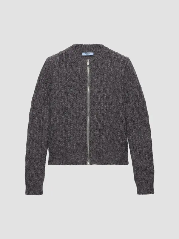 Prada Wool And Alpaca Cardigan - Grey