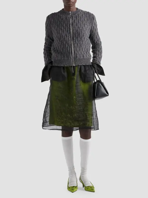 Prada Wool And Alpaca Cardigan - Grey