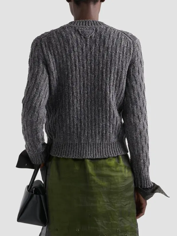 Prada Wool And Alpaca Cardigan - Grey