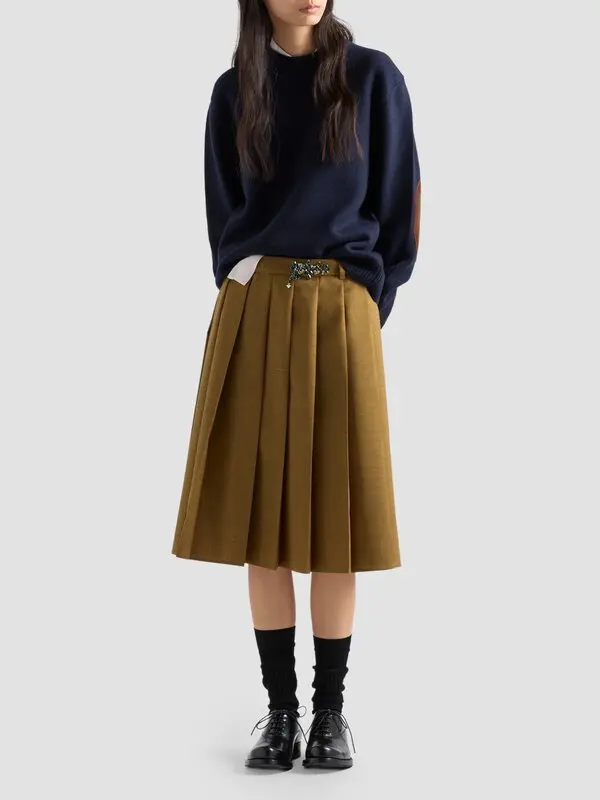 Prada Hopsack Midi Skirt