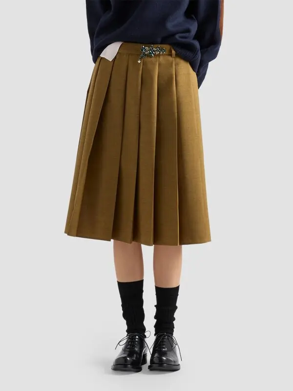 Prada Hopsack Midi Skirt