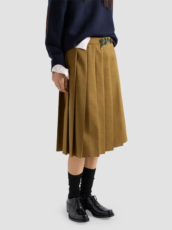 Prada Hopsack Midi Skirt