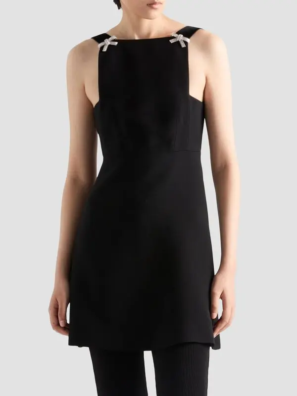 Prada Embroidered Cady Mini Dress