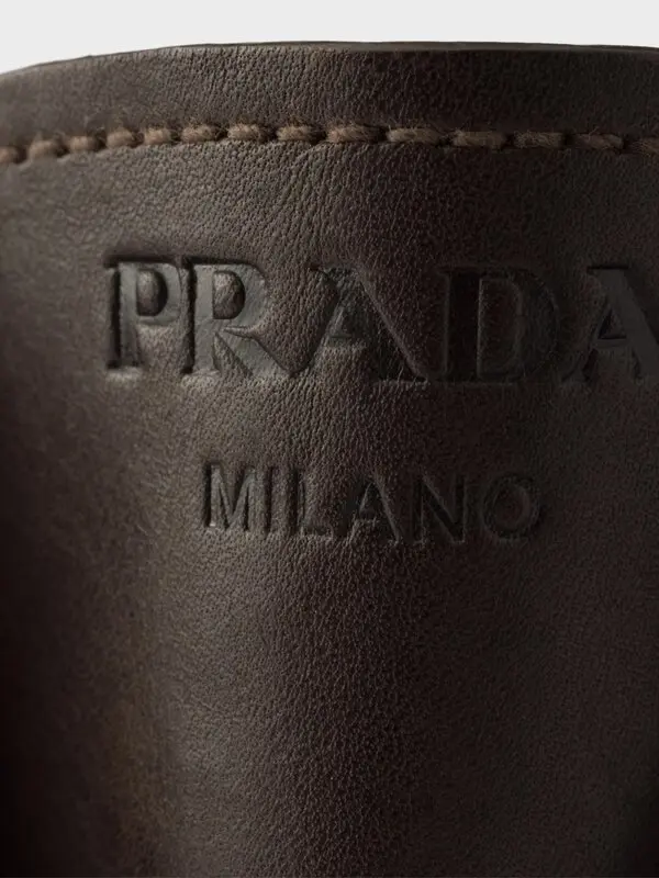 Prada Leather Laced Booties