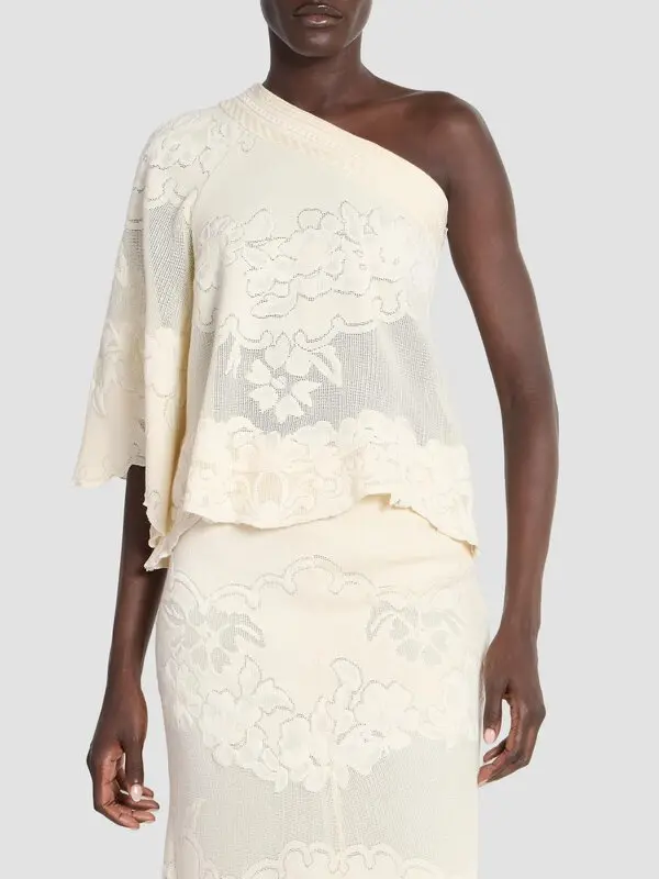 Isabel Marant Étoile Shilo Cotton Lace One-shoulder Blouse - Ecru