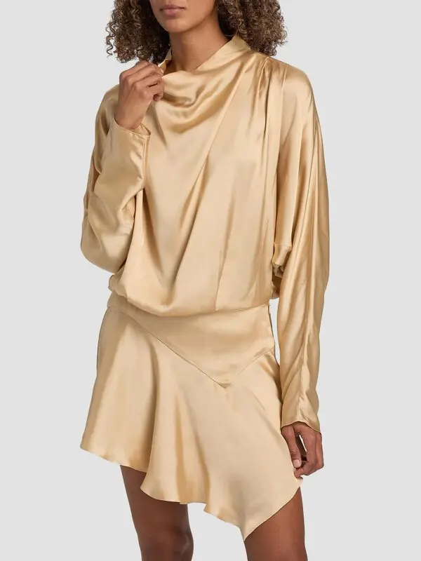 Isabel Marant Étoile Neline Draped Satin Shirtdress