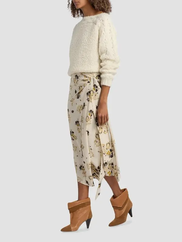 Isabel Marant Étoile Faniry Floral Silk Midi-skirt