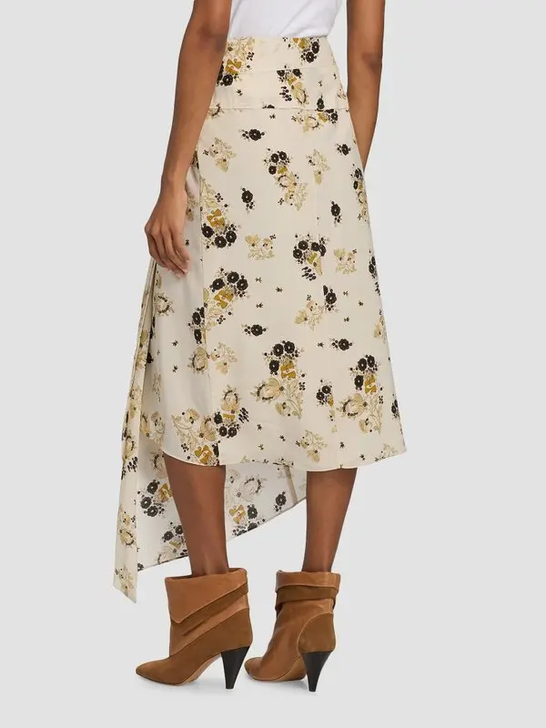 Isabel Marant Étoile Faniry Floral Silk Midi-skirt