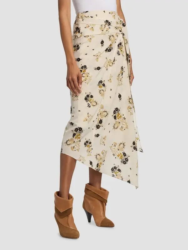 Isabel Marant Étoile Faniry Floral Silk Midi-skirt