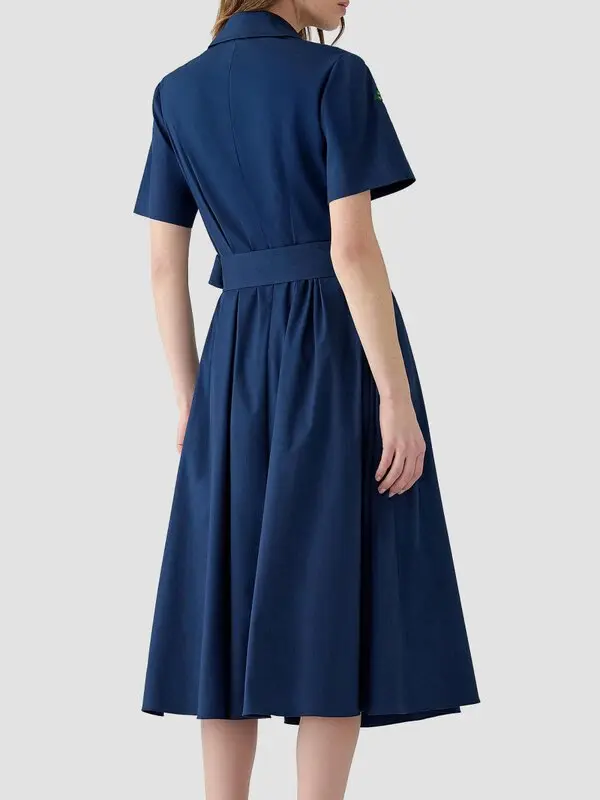 Carolina Herrera Cabana Embroidered Short-sleeve Midi Shirtdress