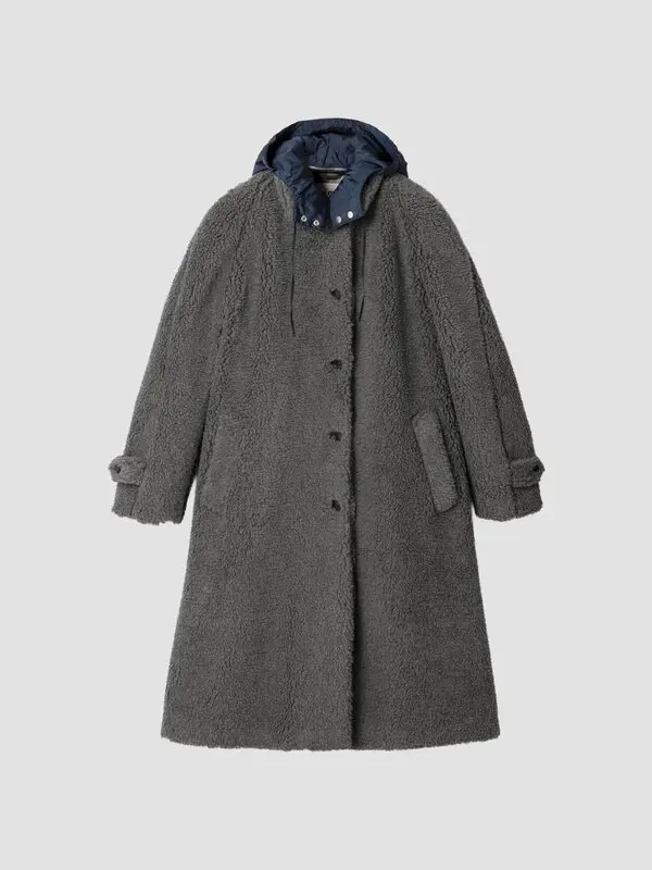 Miu Miu Single-breasted Fleece Coat