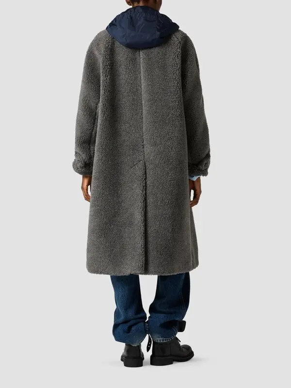 Miu Miu Single-breasted Fleece Coat