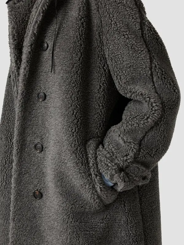 Miu Miu Single-breasted Fleece Coat
