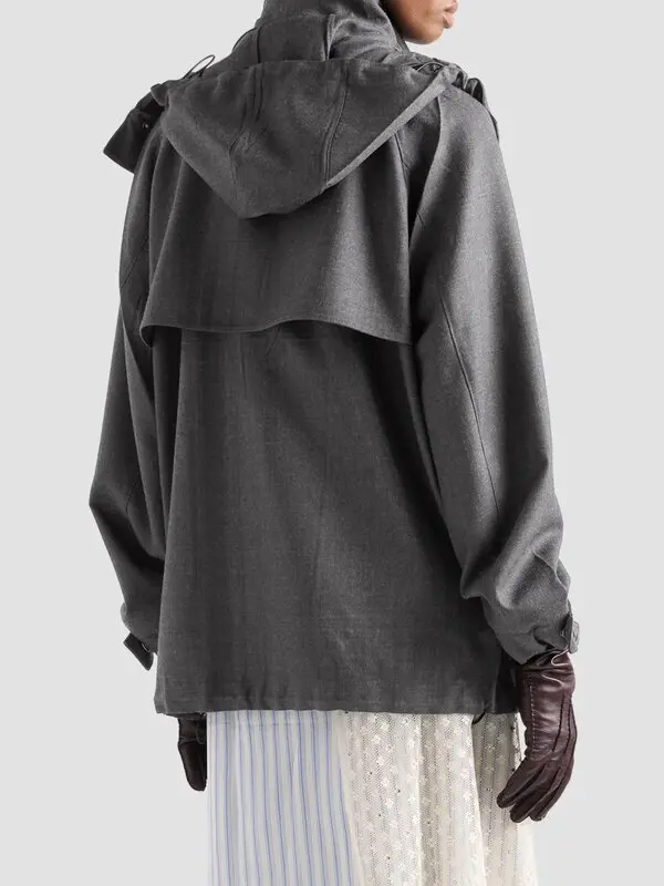 Prada Melange Hopsack Wool Jacket - Grey