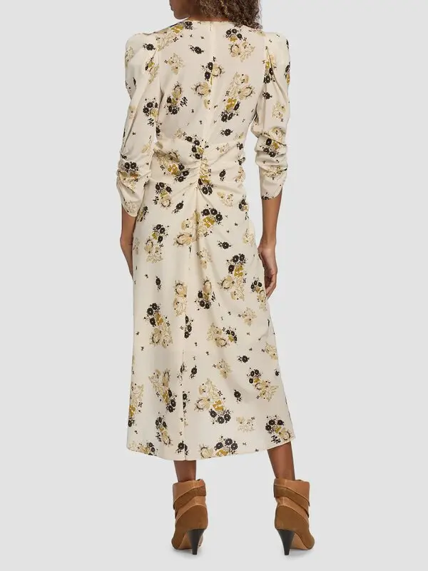 Isabel Marant Étoile Albini Floral Silk Cinched Midi-dress