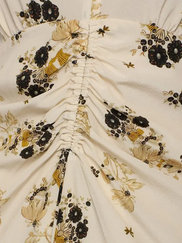 Isabel Marant Étoile Albini Floral Silk Cinched Midi-dress