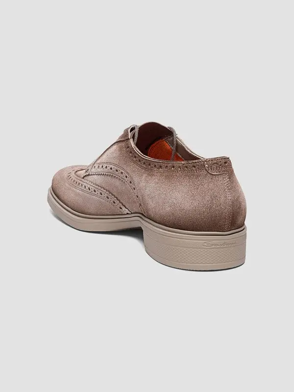 Santoni Easy Brogue Suede Dress Shoes