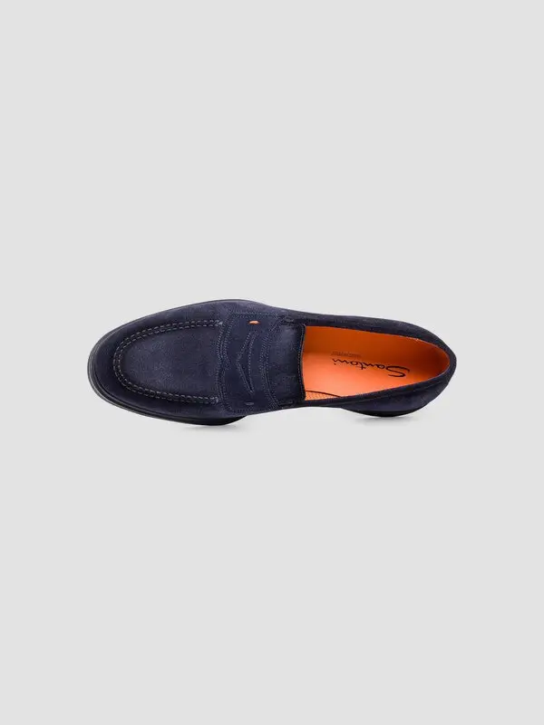 Santoni Easy Suede Penny Loafers