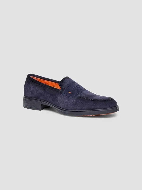 Santoni Easy Suede Penny Loafers
