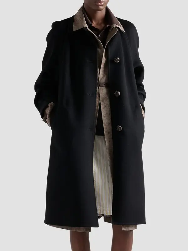 Prada Single-breasted Double Cashmere And Wool Coat