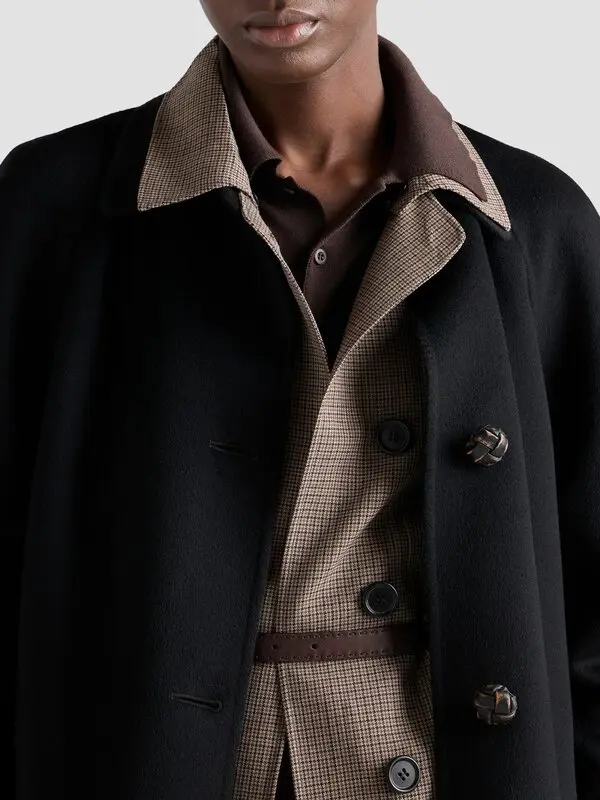 Prada Single-breasted Double Cashmere And Wool Coat