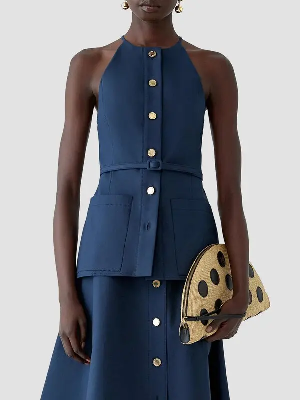 Carolina Herrera Cabana Button-front Sleeveless Top