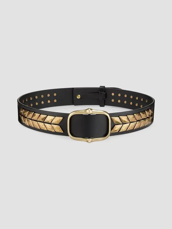 Isabel Marant Étoile Belja Studded Leather Belt - Black