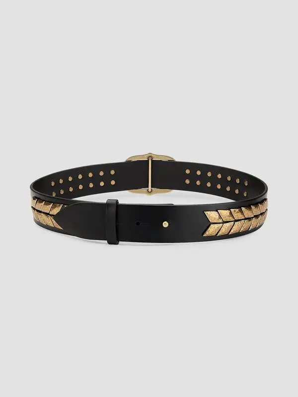 Isabel Marant Étoile Belja Studded Leather Belt - Black