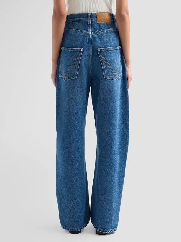 Bottega Veneta High-rise Barrel-leg Cotton Jeans