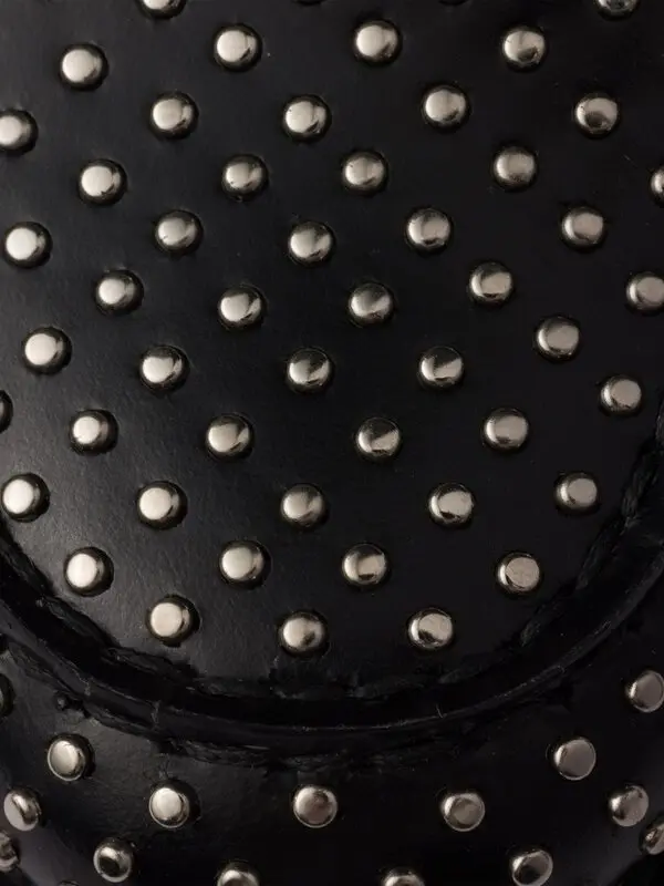 Prada Studded Brushed Leather Loafers