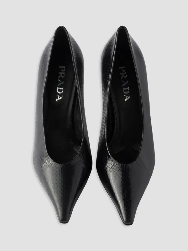 Prada Ayers Leather Pointy Toe Pumps