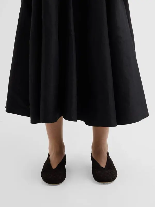 Bottega Veneta Rosa Intrecciato Suede Ballet Flats