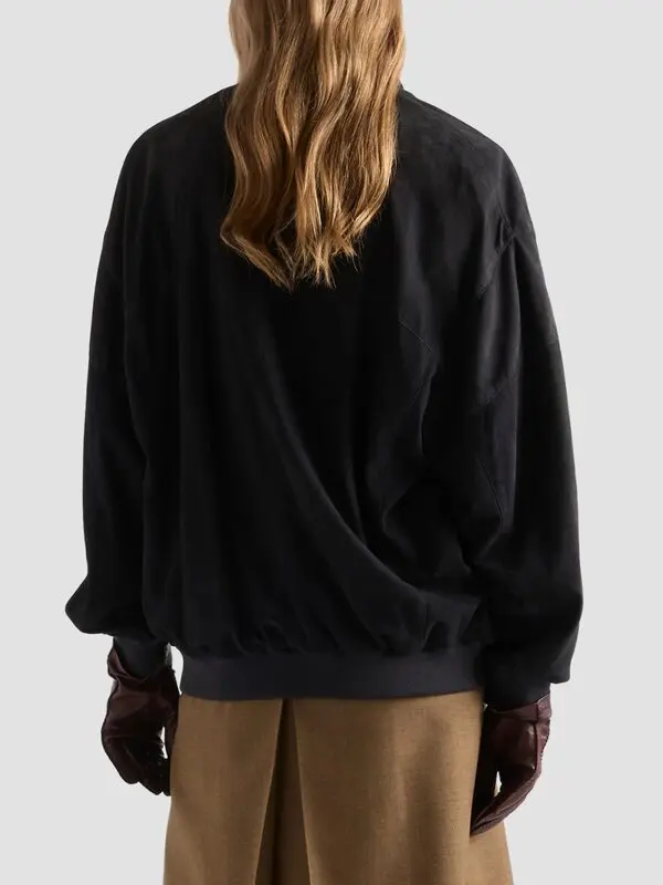 Prada Suede Blouson Jacket - Grey