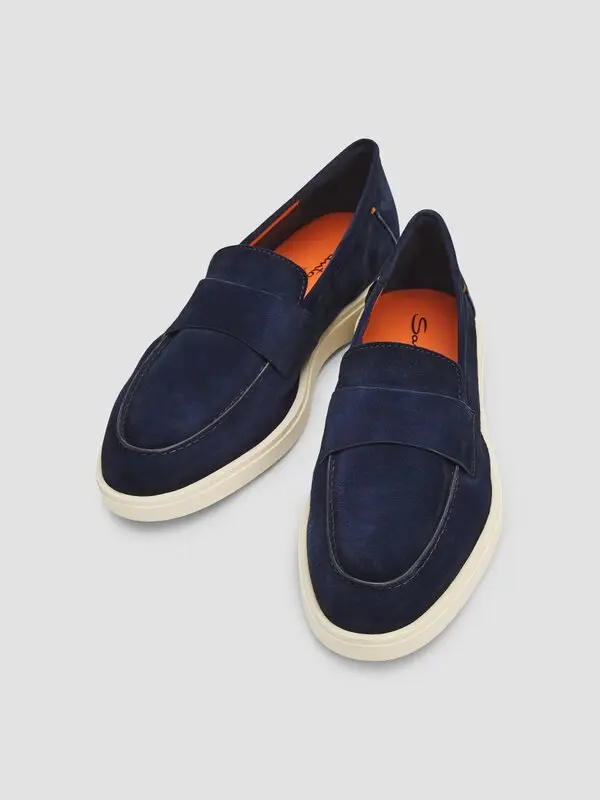 Santoni Revolve Suede Loafers - Blue