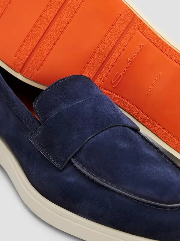 Santoni Revolve Suede Loafers - Blue
