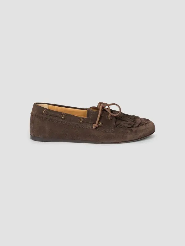 Isabel Marant Étoile Fersi Tassel-trim Suede Loafers - Chocolate