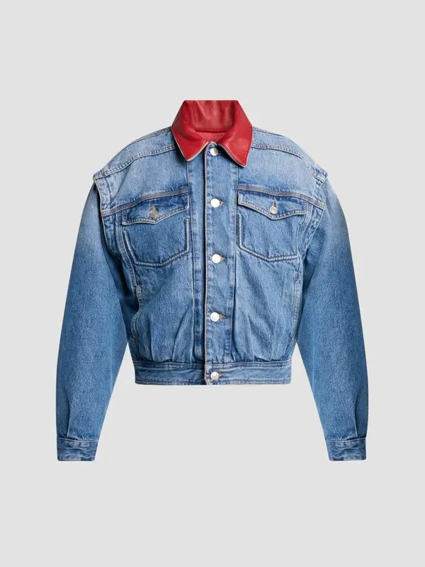 Isabel Marant Étoile Devyn Leather-trim Denim Jacket