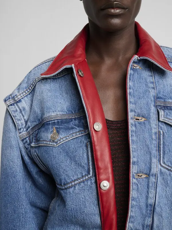 Isabel Marant Étoile Devyn Leather-trim Denim Jacket