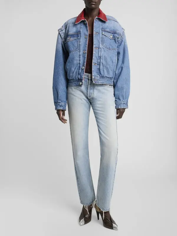 Isabel Marant Étoile Devyn Leather-trim Denim Jacket