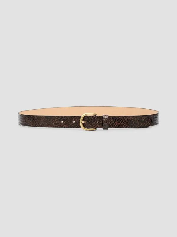 Isabel Marant Étoile Zap Snakeskin-embossed Leather Belt - Mocha