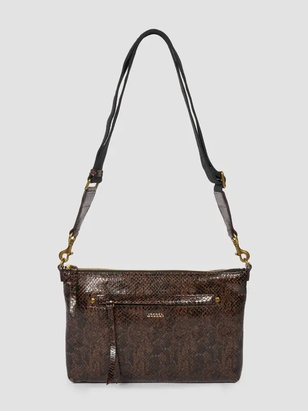 Isabel Marant Étoile Nessah Python-embossed Leather Shoulder Bag